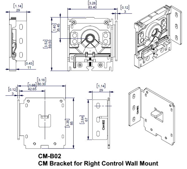 CM Brackets for Right Control Wall Mount – ZMC